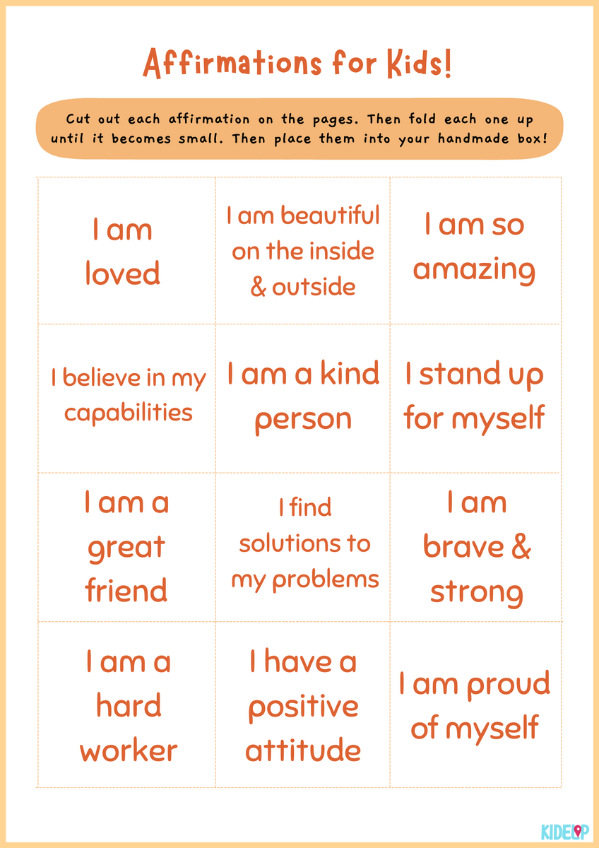 Printable Affirmations for Kids! – kidelp