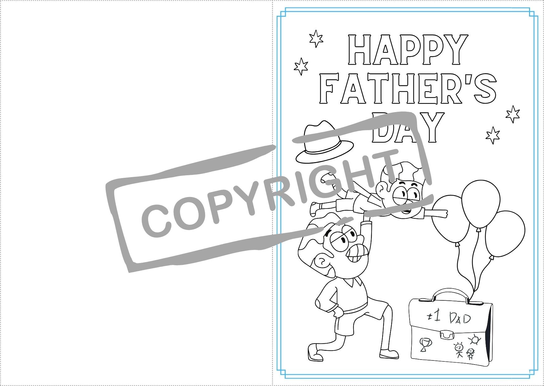 Printable Fathers Day Cards To Color Happy Father's Day Coloring Pages